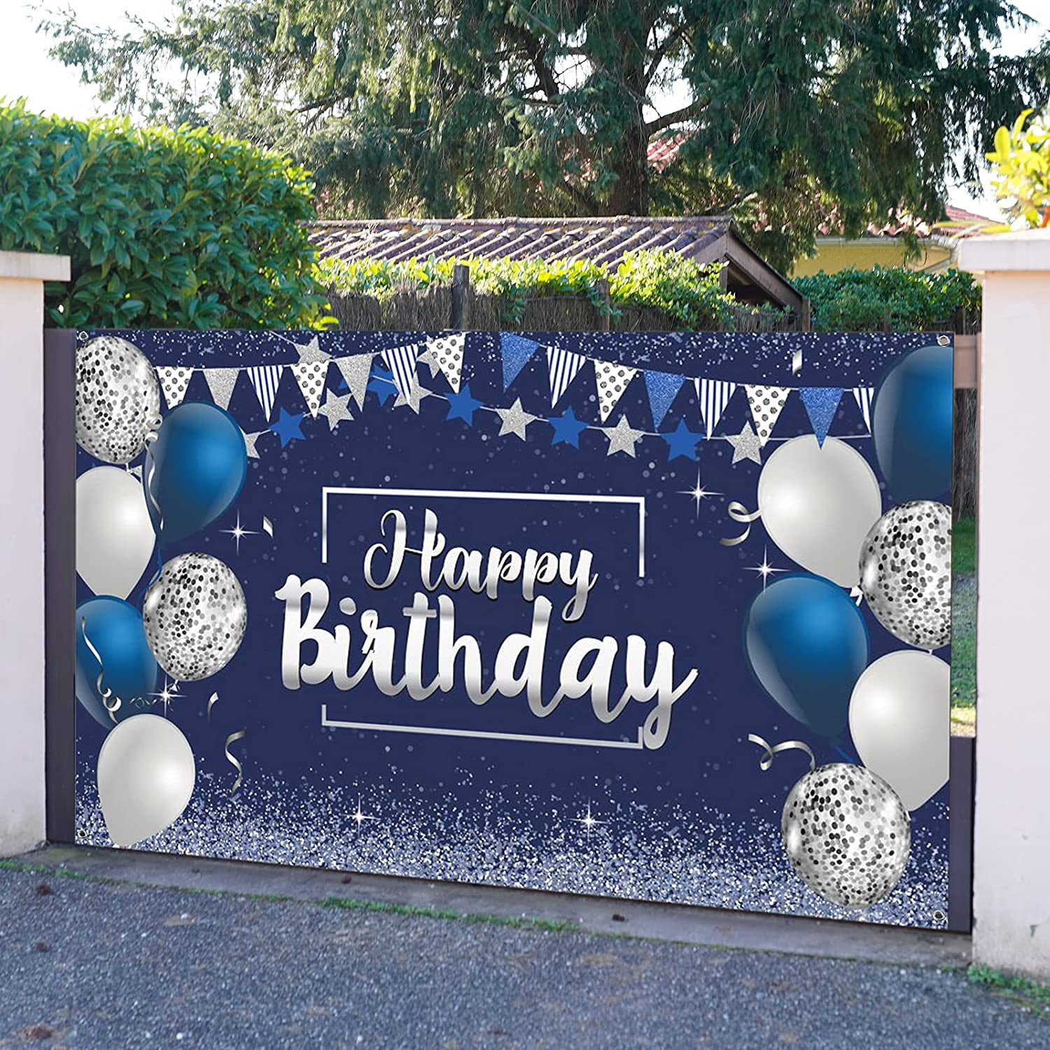 Navy Blue And Silver Glitter Background