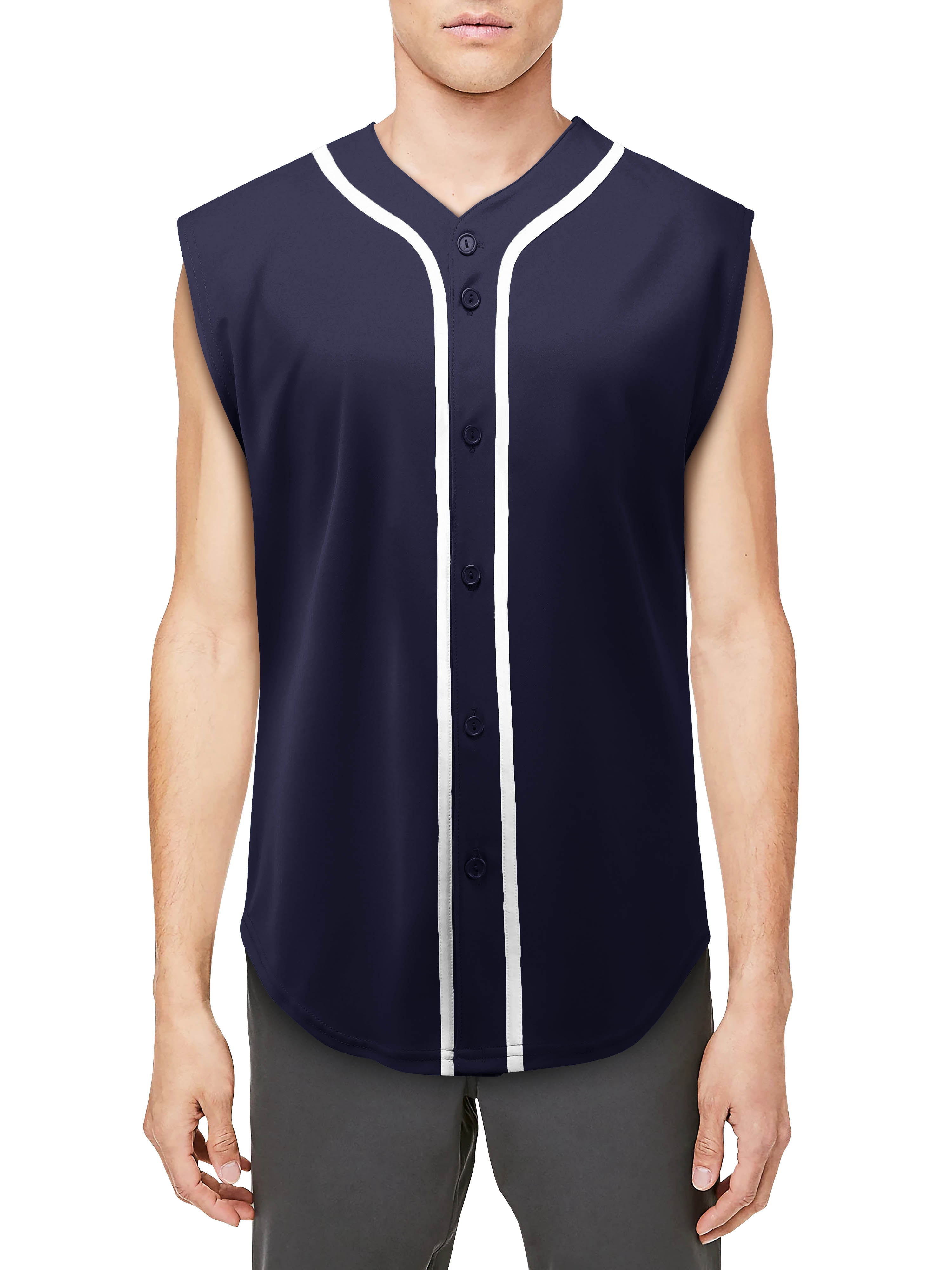 Hat and Beyond Men's Button Down Sleeveless Baseball Jersey Softball ...