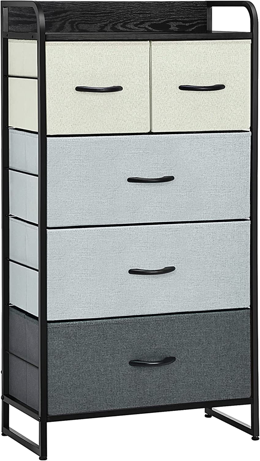 Dresser with 5 Drawer Storease Series, Tall Dresser with Sturdy Steel ...