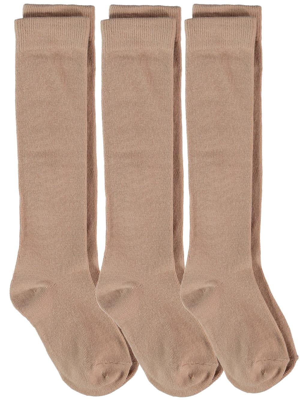 Piccolo Hosiery Girls School Uniform Knee-High Sock, Pack of Three(Tan ...