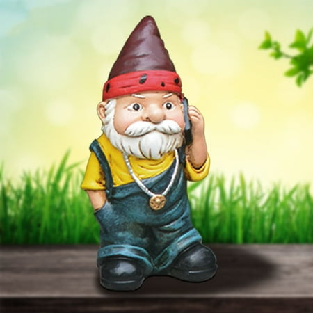HUSERYT Garden Gnome Ornament Garden Art Whitebeard Old Man Dwarf ...