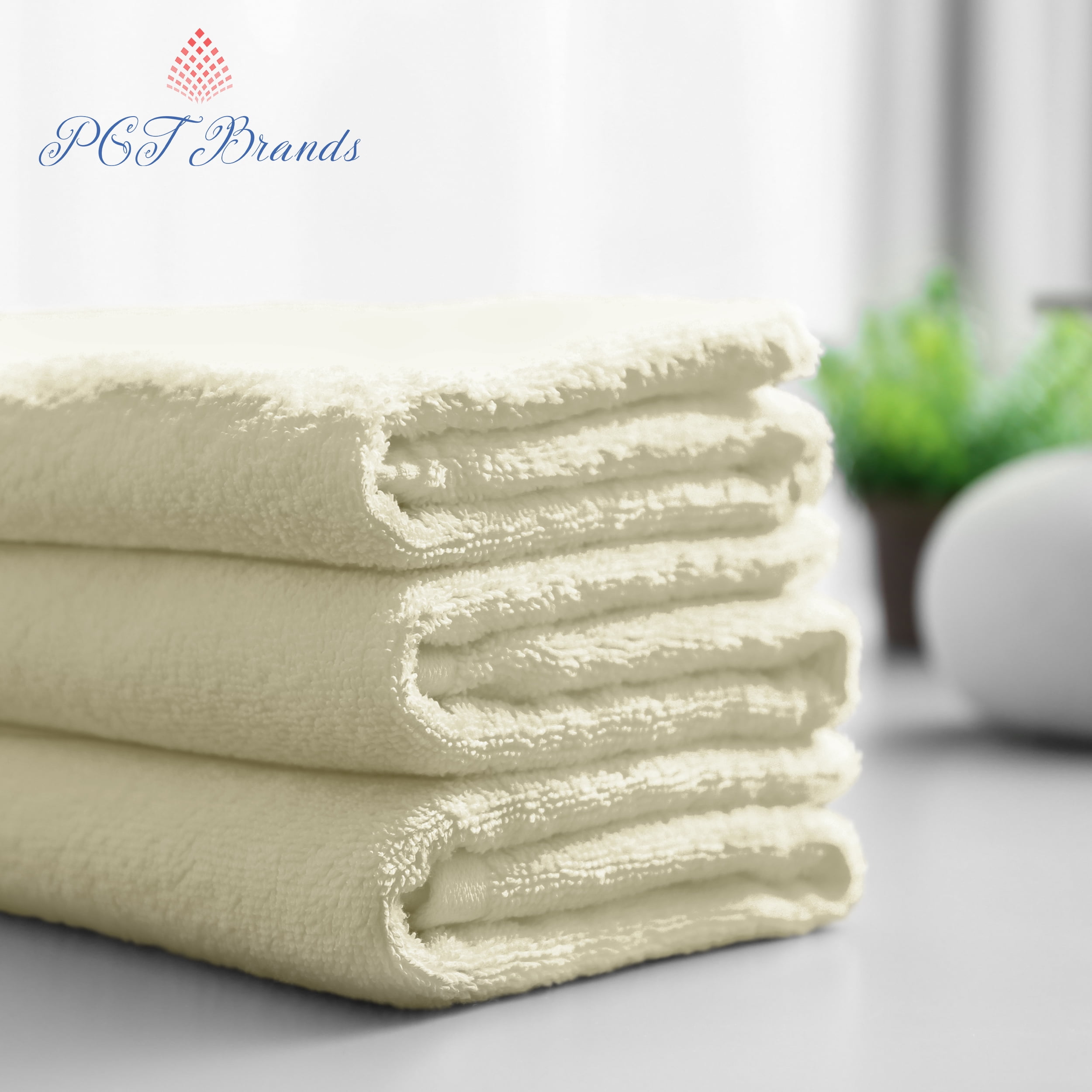 PGT Brands Ivory Bath Towels, 100% Cotton, 550 GSM, 28 x 54 inch ...