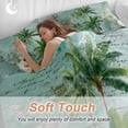 Camellia Flower Palm Tree Comforter Set Queen Size, White Floral Mint ...
