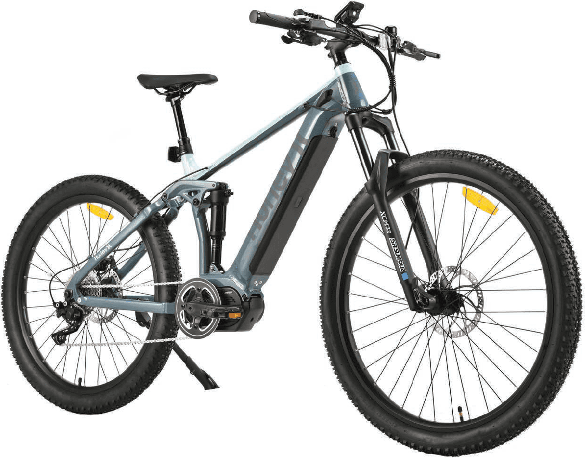 Hurley Bikes Riptide 19-inch Dual Suspension E-Mountain Bike, Green ...