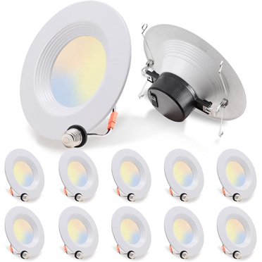 Luxrite 5/6 inch LED Recessed Retrofit Downlight, 14W=90W, 5 Color ...
