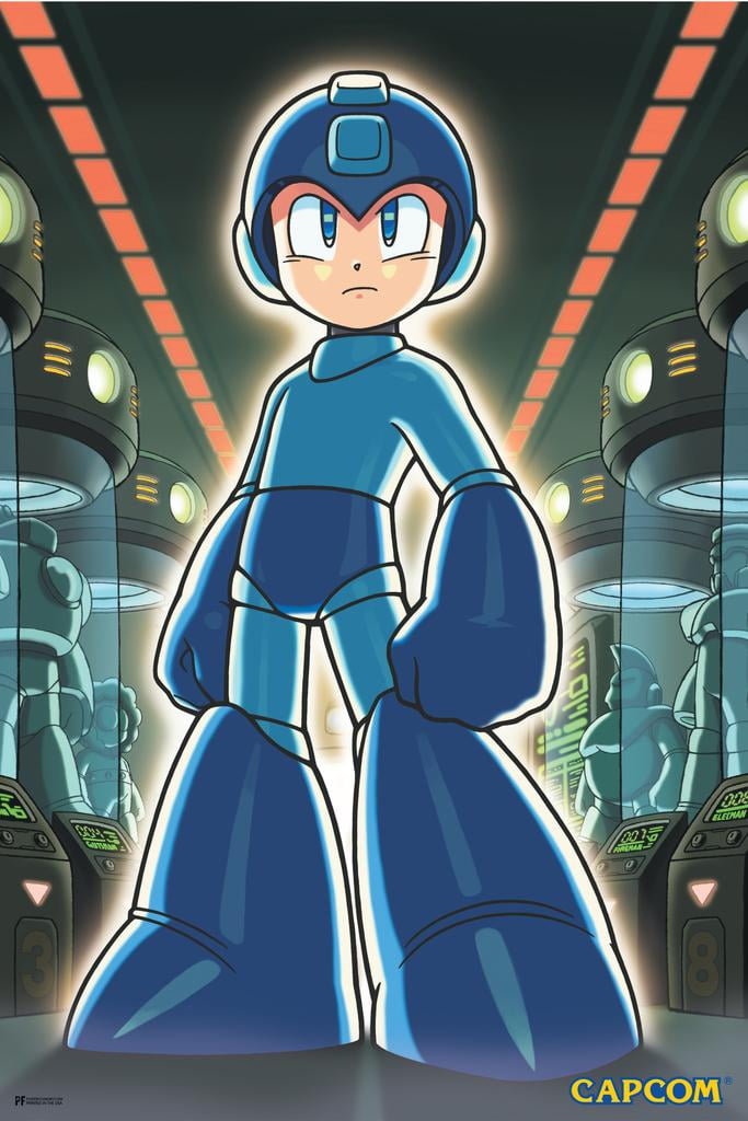 Mega Man Key Art Video Game Video Gamer Classic Retro Vintage 90s ...