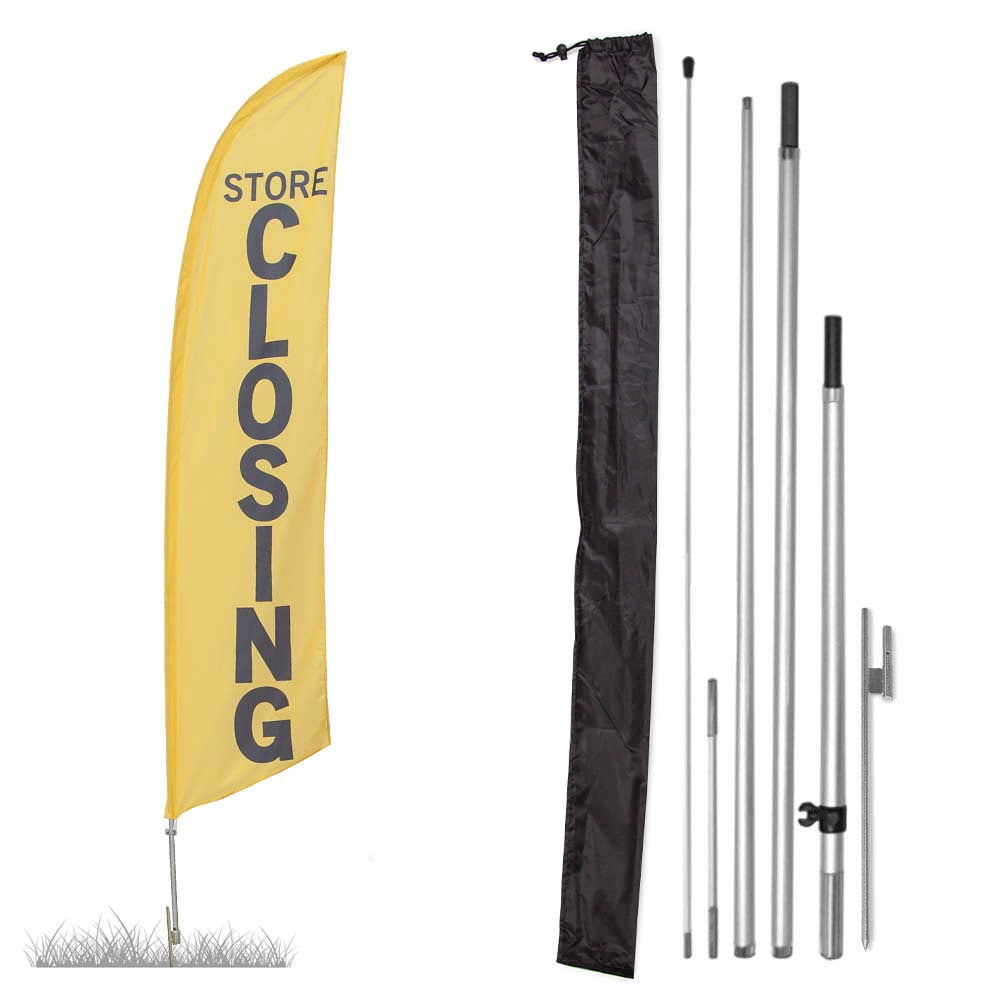 Premium Store Closing Feather Flag Kit - Includes 13ft Sectional ...