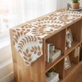Brown Leaves Table Runner Linen Burlap Table Runner 60 Inches Long ...