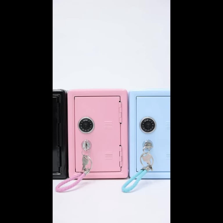 1pc Secure Metal Coin Bank, Cash Storage Box With Key And Combination ...