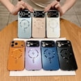 Plating Big Window Magnetic Phone Case for iPhone, Compatible with ...
