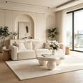 AUU 35" Cream Cloud Shaped Coffee Table, Petal-Shaped Modern Minimalist ...