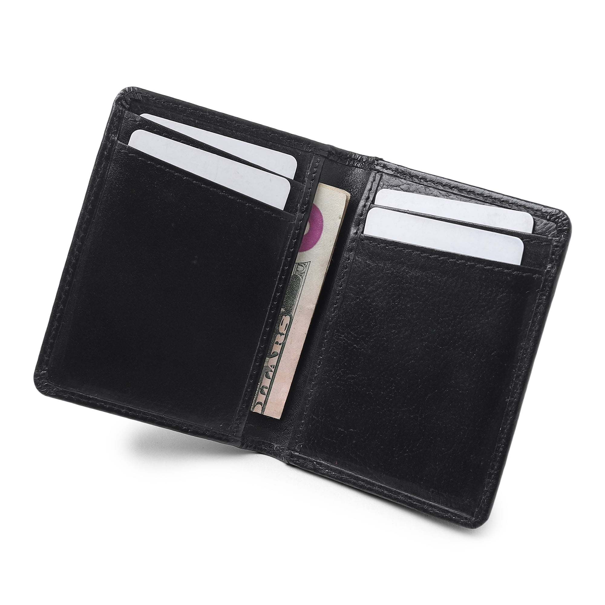 FOXHACKLE Slim Leather Card Holder for Men & Women | Bifold RFID ...