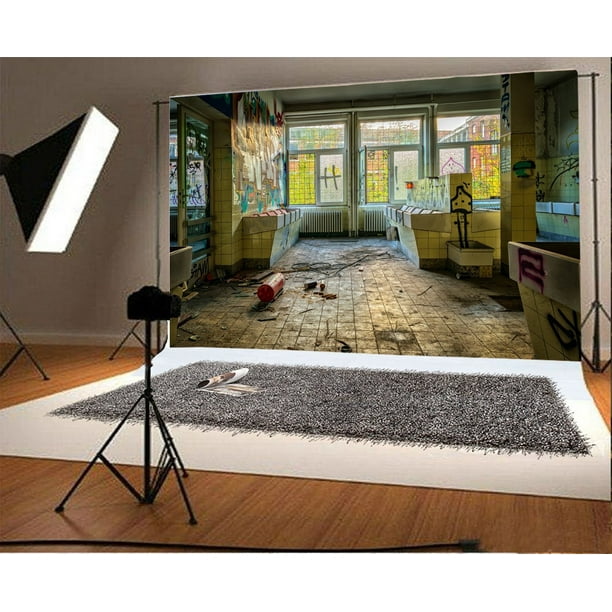 7x5ft Ruined Room Backdrop Graffiti Hand Paint Mural Artistic Grunge ...