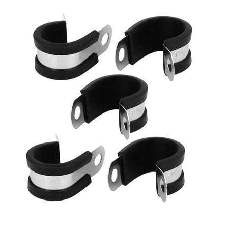 22mm Dia EPDM Rubber Lined P Clips Water Pipe Tube Clamps Holder 5pcs ...