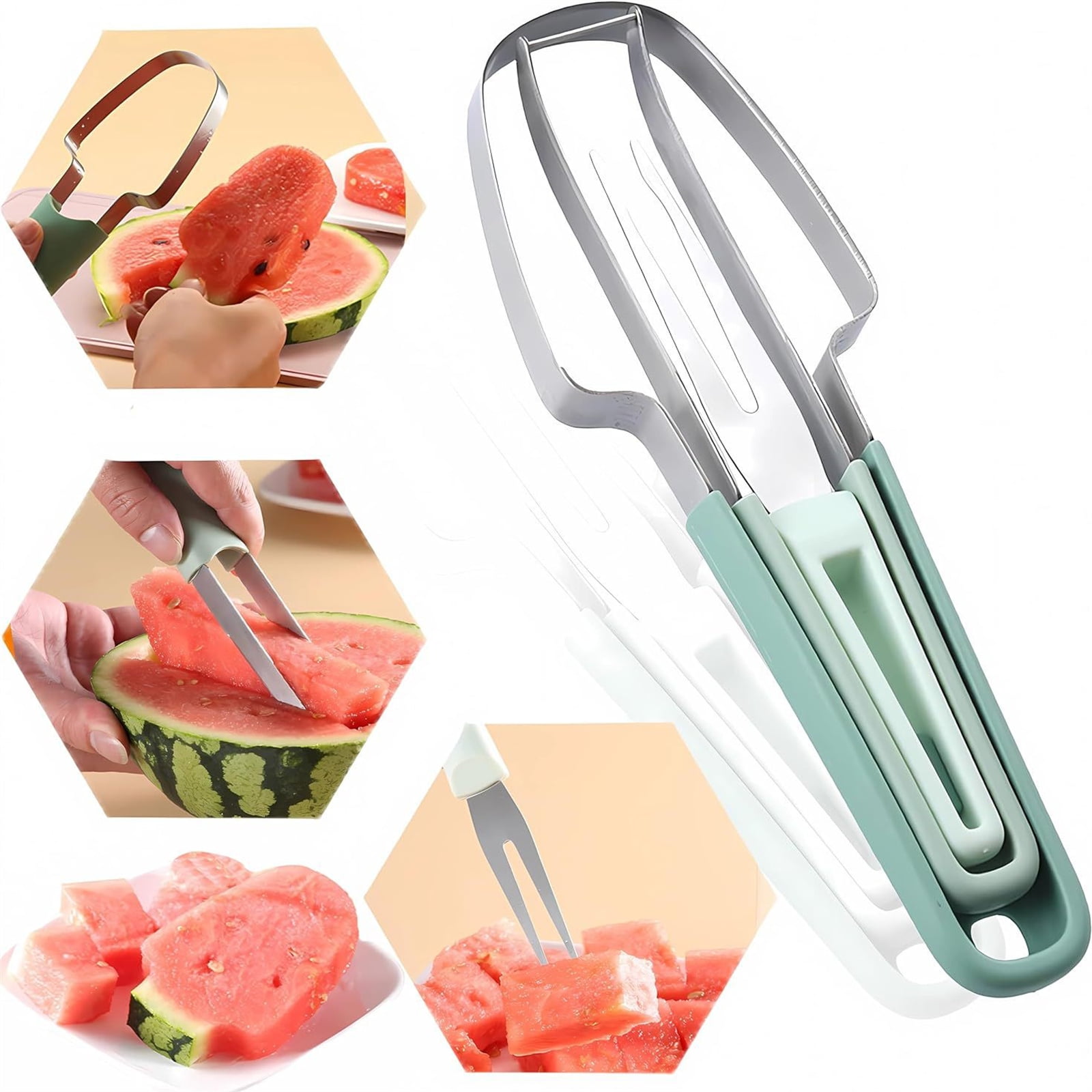 Click here for Ranilety 3-In-1 Watermelon Fork Slicer Cutter  Sta... prices