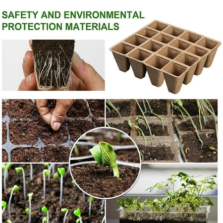 4 Pack Seed Starter Tray 16-grid Outdoor Kit 16 Cells Seedlings Planter ...