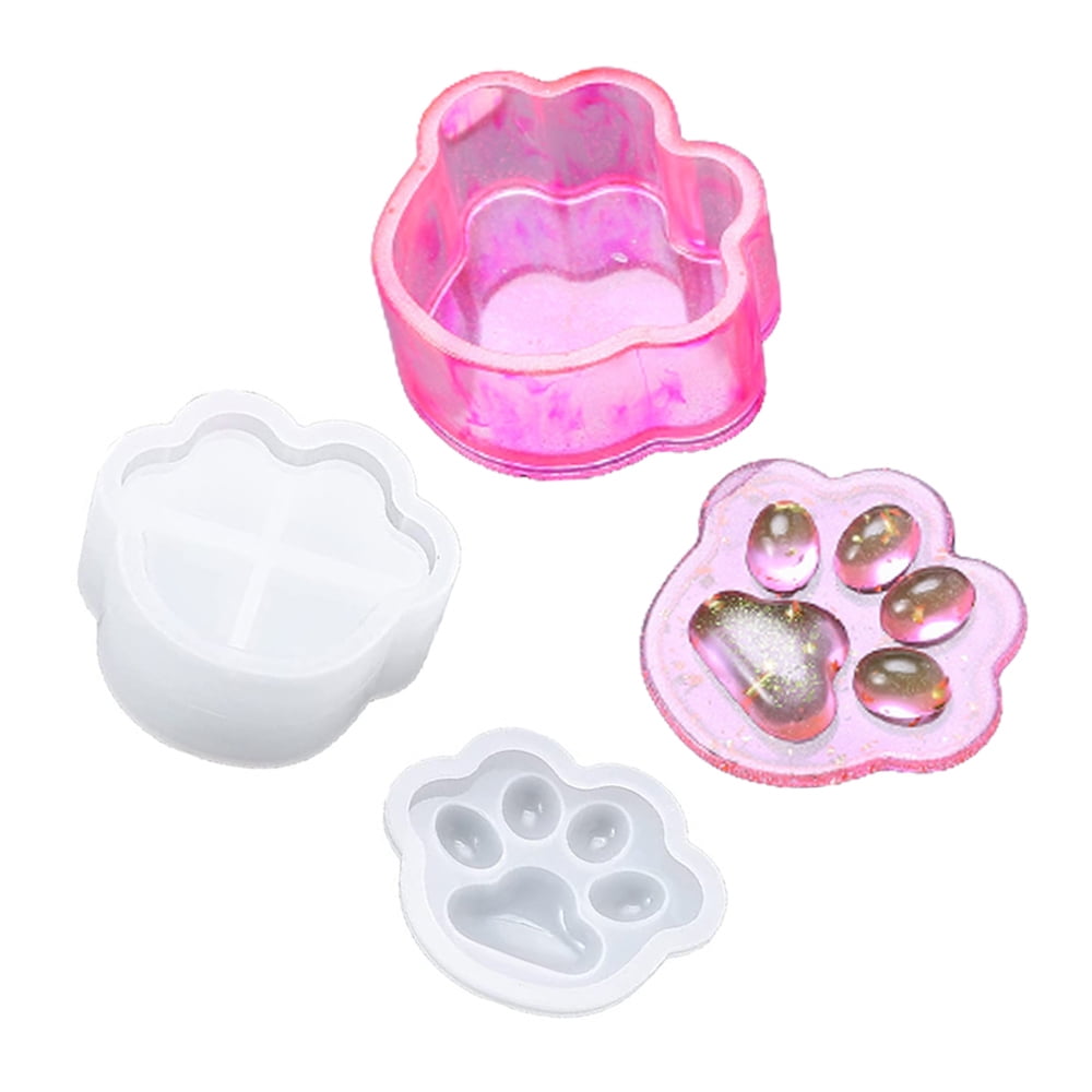 Resin Molds Cat Paw Shape Box Epoxy Mold DIY Resin Casting Cute Cat Paw ...