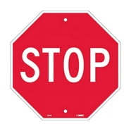 HY-KO HW-31 Traffic Sign, Stop, White Legend, Aluminum, 18 in W x 18 in ...