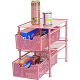 Simple Houseware Stackable Cabinet Basket Drawer Organizer, Pink ...