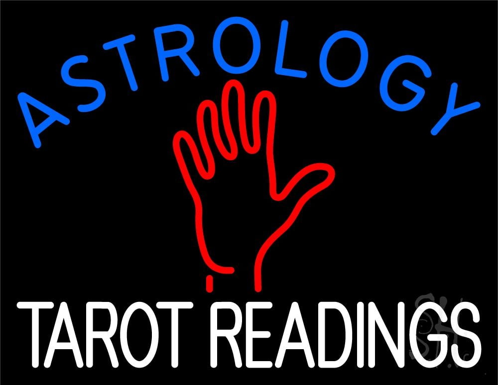 Blue Astrology Red Tarot Readings LED Neon Sign 24" Tall x 31" Wide ...