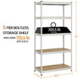 Topeakmart 5 Tiers Adjustable Metal Storage Shelving Heavy Duty ...