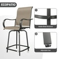 ECOPATIO 4 Outdoor Patio Swivel Bar Stools, High Back, Armrest, Weather ...