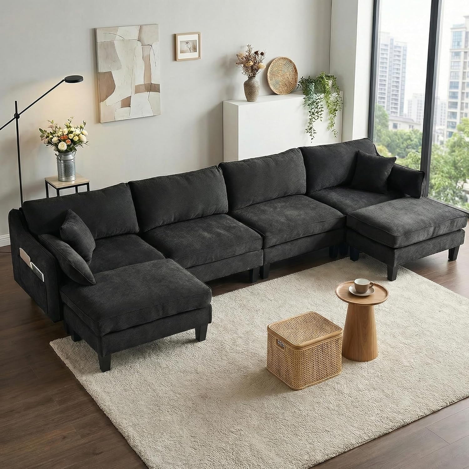 Click here for Mellcom 142 U Shaped Sectional Corner Sofa  4 Seat... prices