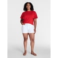 Time and Tru Women's High Rise Patch Pocket Denim Shorts, 4" Inseam ...