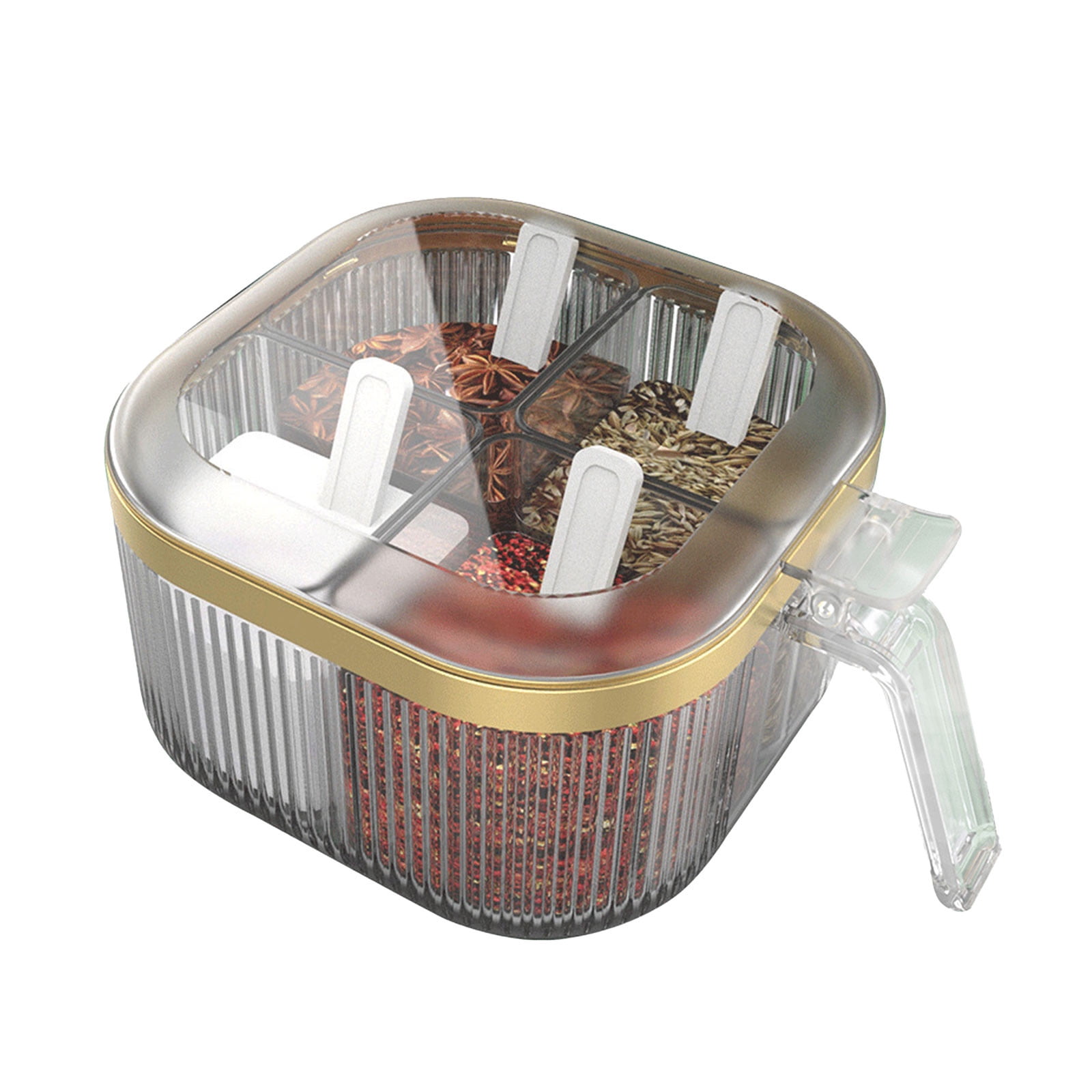 OAVQHLG3B Clearance 4 Compartment Seasoning Box With Separate Spoons ...