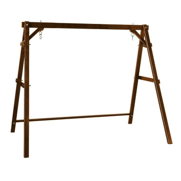 Gymax Wooden Swing Frame 67'' Solid Wood Heavy Duty A-Frame Stand with ...
