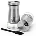 Qissep Salt and Pepper Shakers Set, Stainless Steel Glass, Adjustable ...