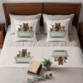 Bed Runner for Cal King Size Bed, Funny Animals 3 Pcs Bedding Runner ...