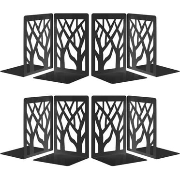 ICQOVD Black Metal Non-Slip Bookend Bracket Heavy Book End Office Book ...