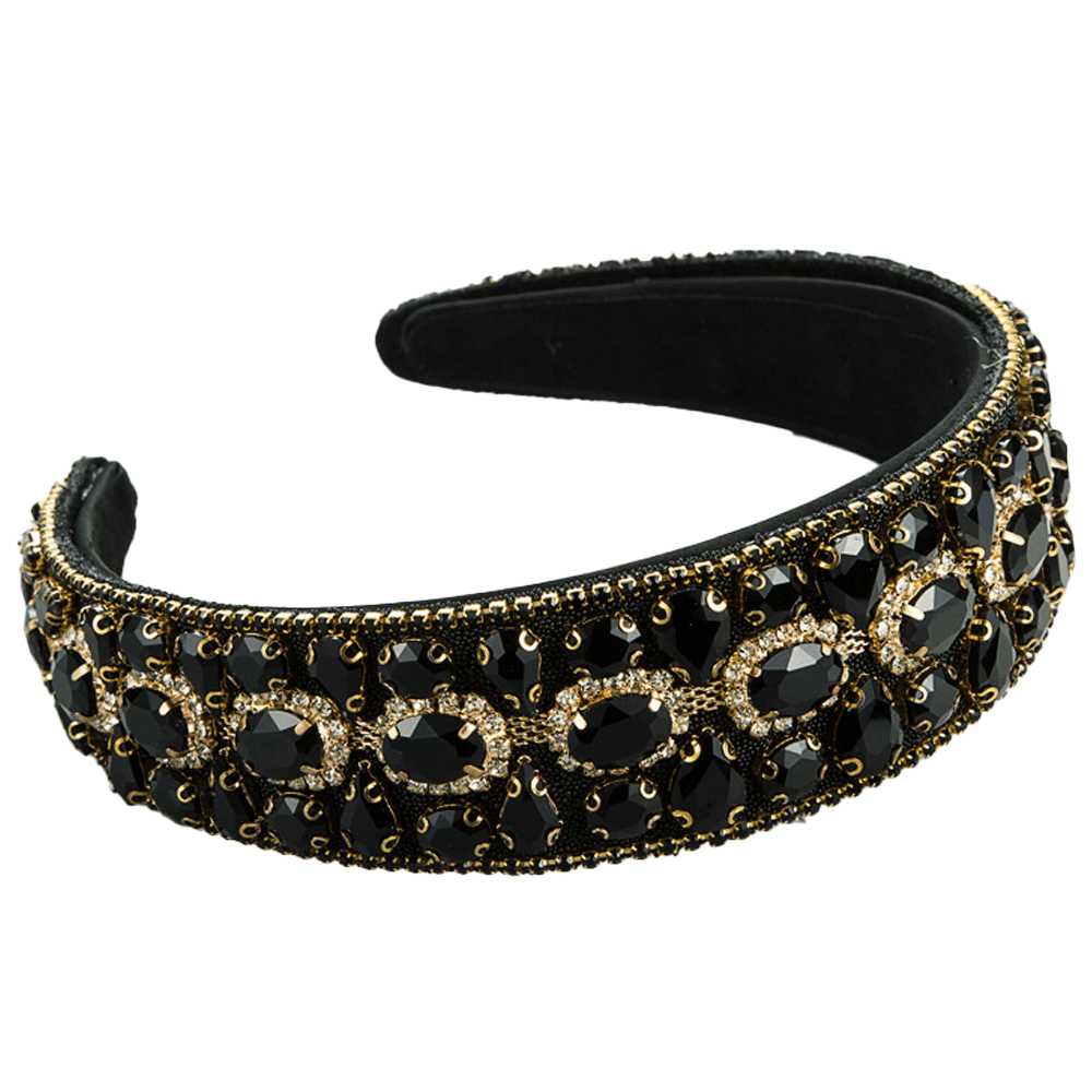 Rhinestone Padded Headband Baroque Crystal Embellished Hairbands