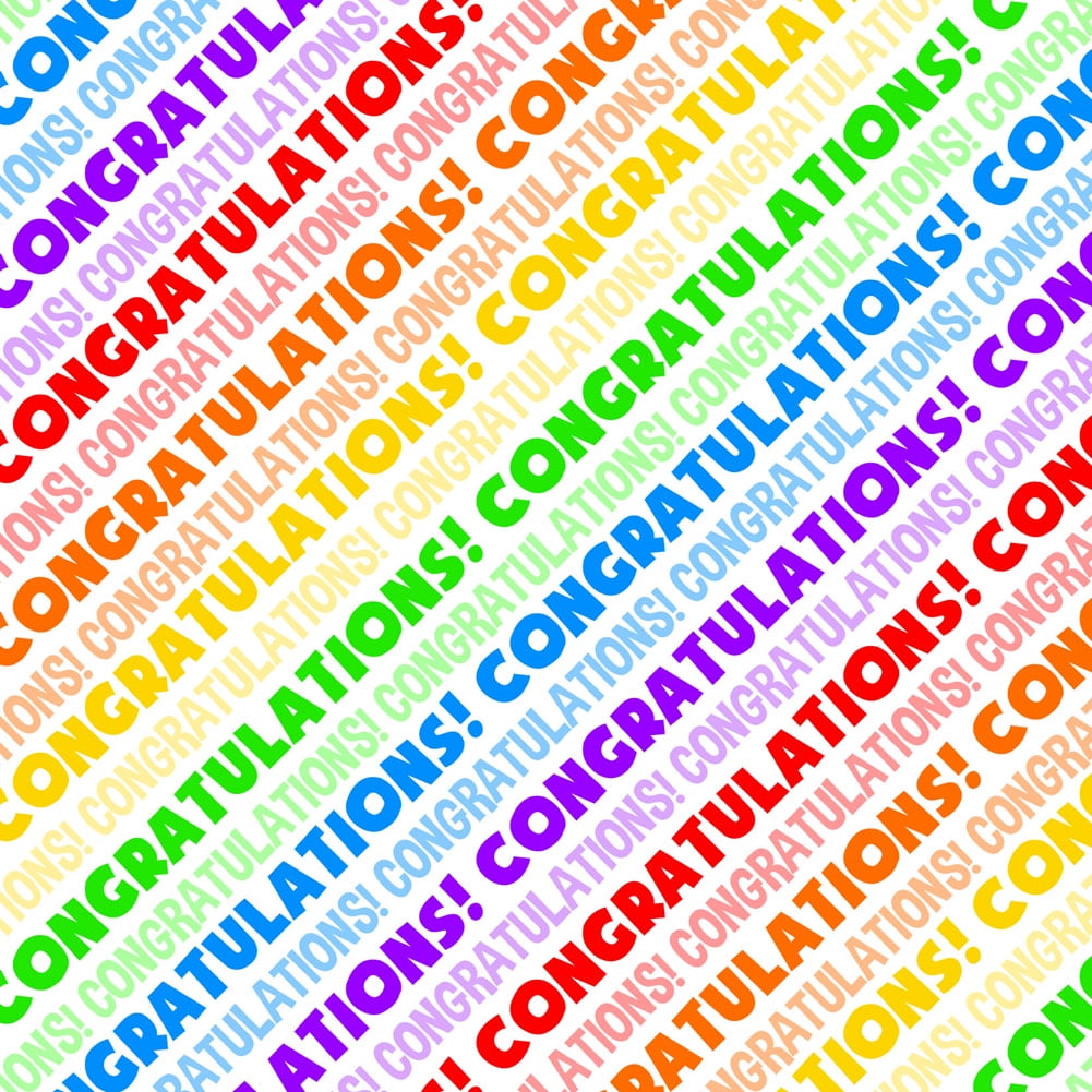 Congratulations Rainbow Premium Gift Wrap Wrapping Paper Roll - Walmart.com