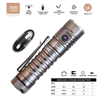 Vector TL10PV 1500 Lumens LED Flashlight with Power Bank Capability ...