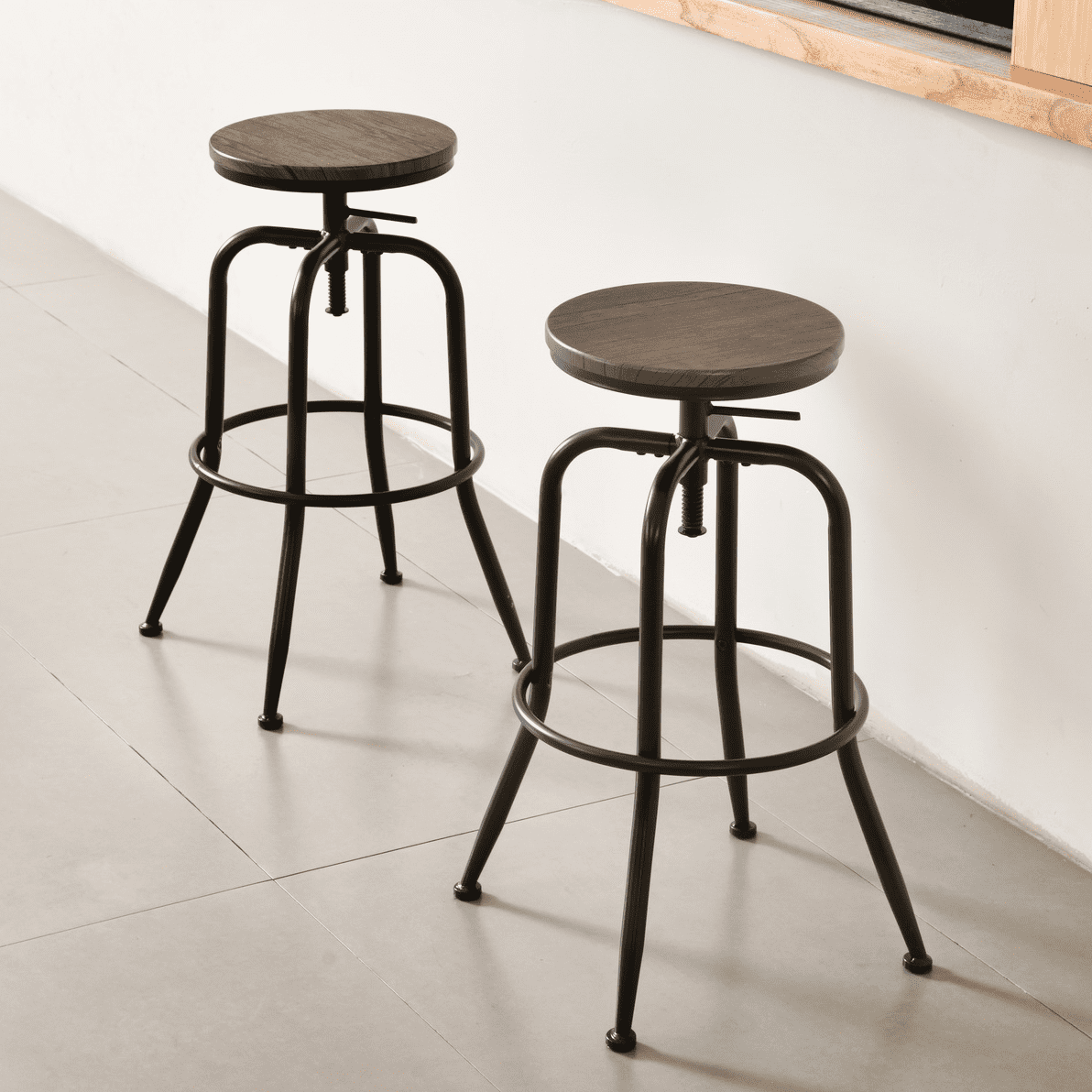 Click here for Homy Casa Adjustable Swivel Bar Stool Set Of 2 - W... prices