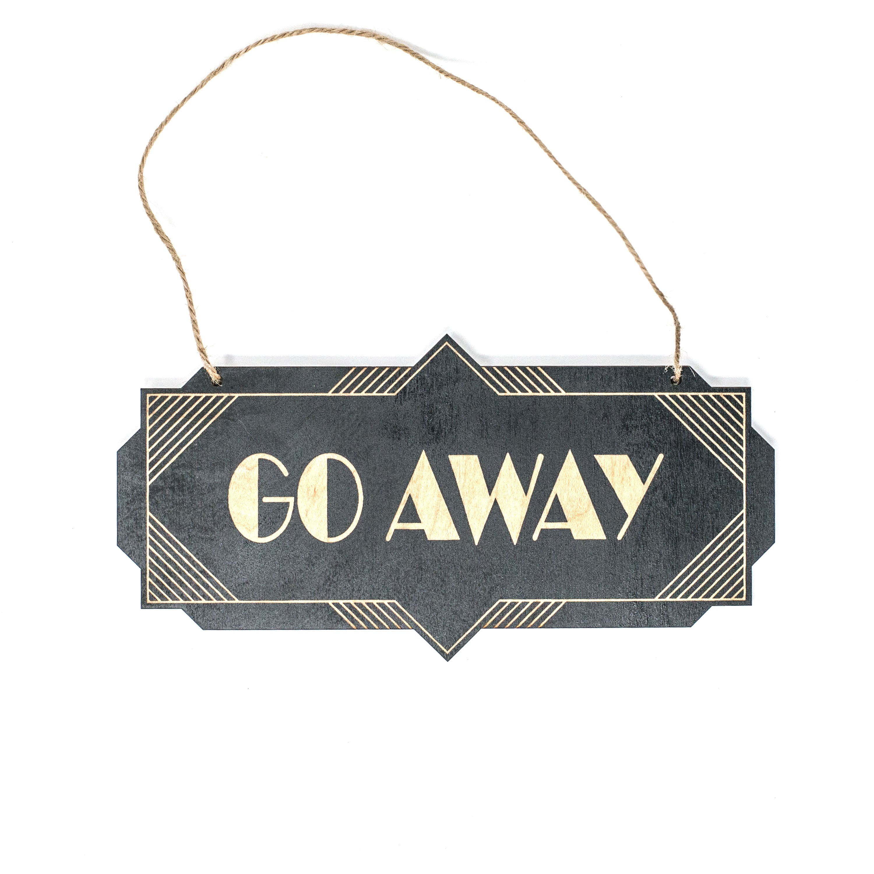 Go Away - Black Door Sign - Art Deco - Walmart.com
