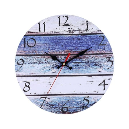 ADVEN Noiseless Wooden Wall Clock Retro-Style Clock Decoration ...