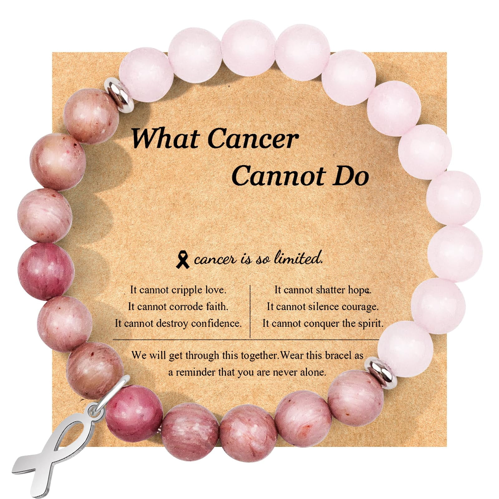 Trianu Breast Cancer Awareness Bracelets Gifts Natural Stone ...