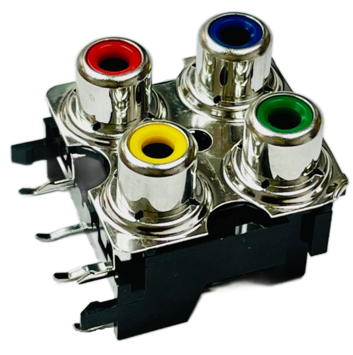 Panel PCB Mount 4 Way Red Blue Green Yellow RCA Female Jack Video Audio ...