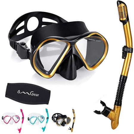 Snorkel Set Mask and Snorkel Dive Mask Snorkel Kit Swim Goggles with ...