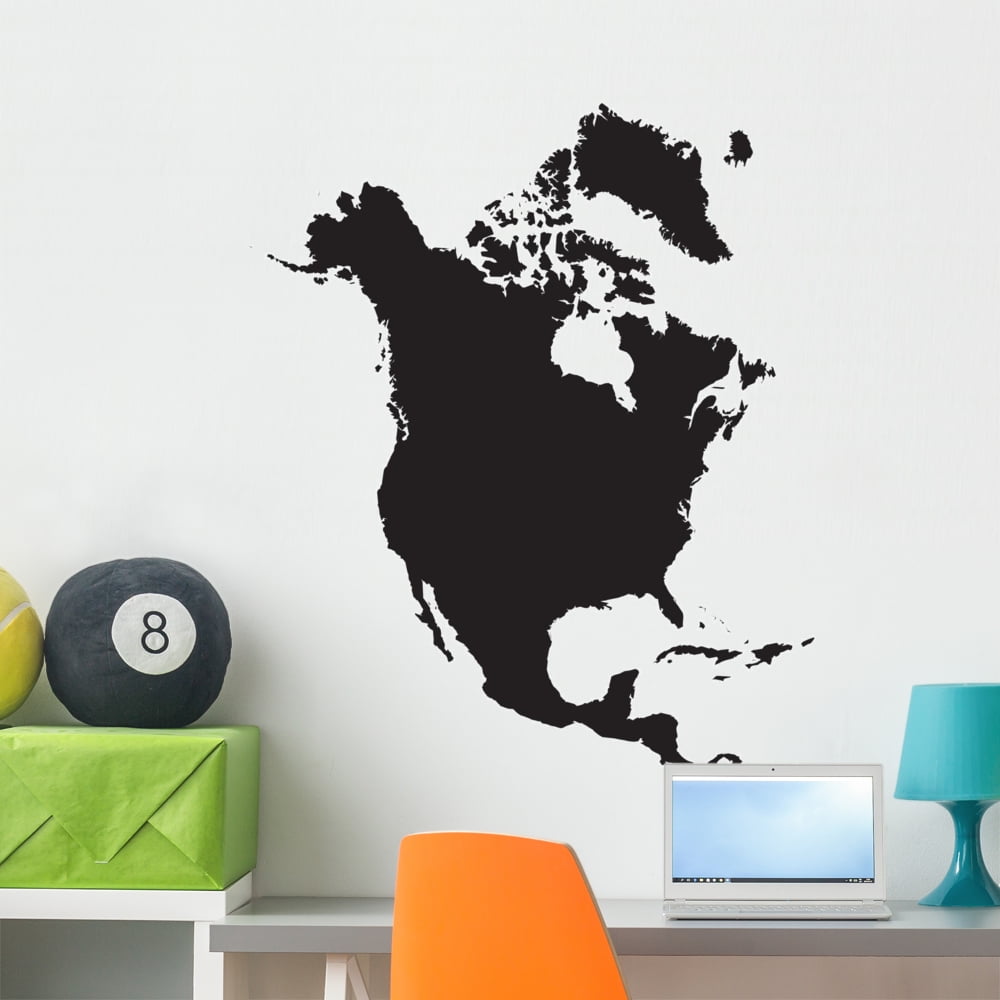 North America Nord Amerika Wall Decal Sticker by Wallmonkeys Vinyl Peel ...