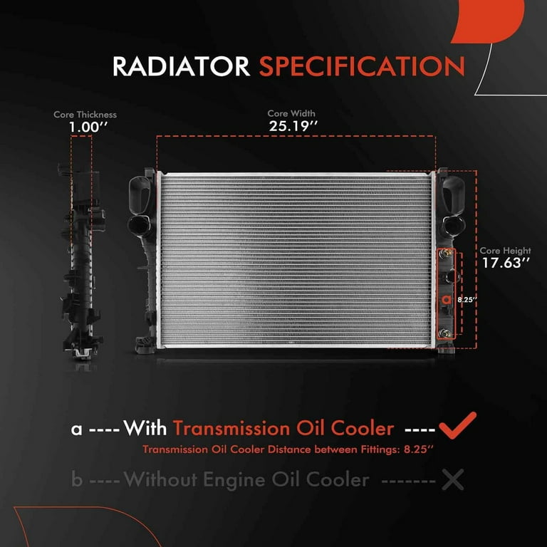 Radiator With Oil Cooler Engine Coolant Radiator With Transmission ...