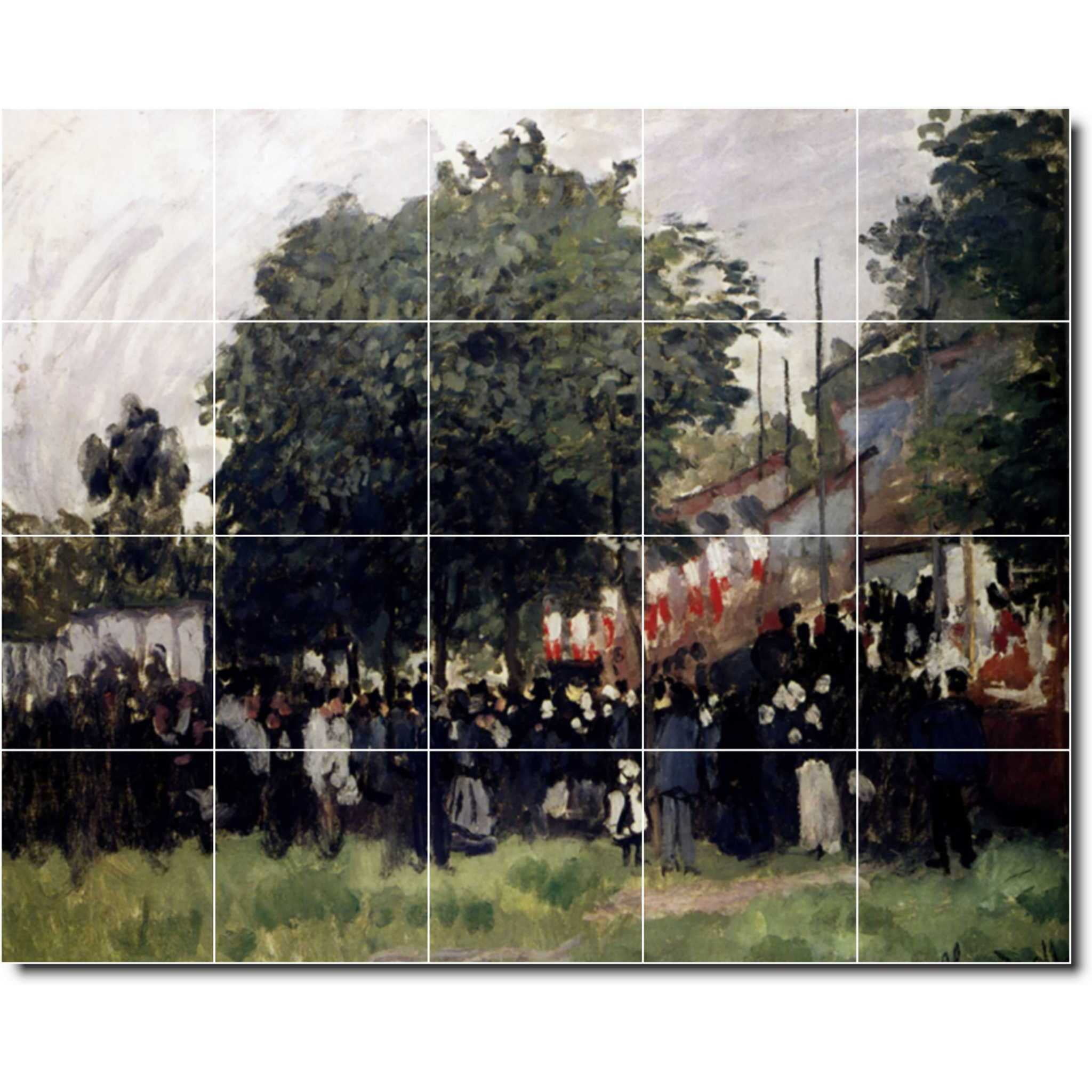 Ceramic Tile Mural-Claude Monet Historical Shower Tile Mural 10. 40" w ...
