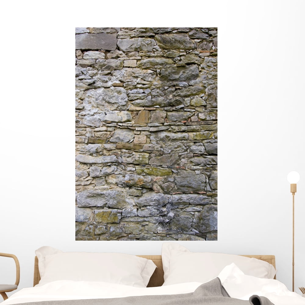 Up Stacked Stone Facade Wall Mural Decal Sticker, Wallmonkeys Peel ...