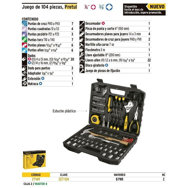 Juego de 104 herramientas, Pretul Pretul SET-104 | Walmart en línea