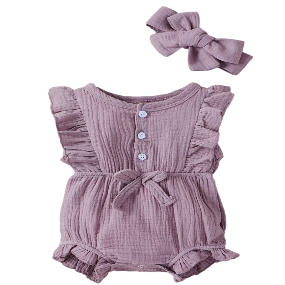 Click here for Generic Baby Romper Hair Band Set Infant‘s Fly Ruf... prices