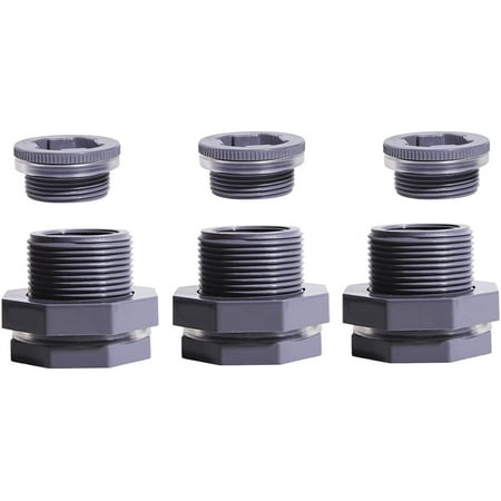 1/2 Inch PVC Bulkhead Water Tank Connector Adapter Fitting with Plugs ...