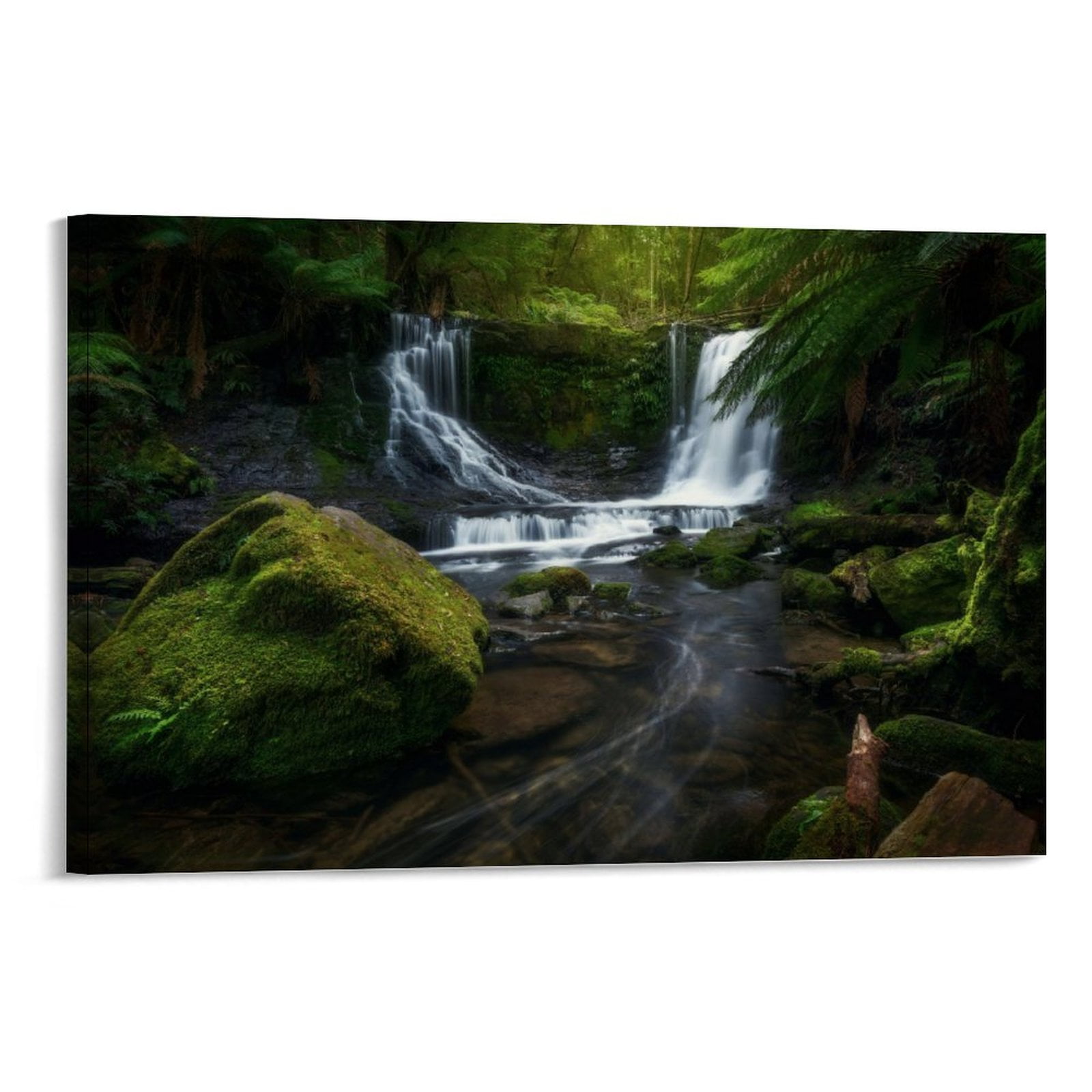 Natural Landscape Waterfall Print Canvas Wall Art Decor, Horizontal ...